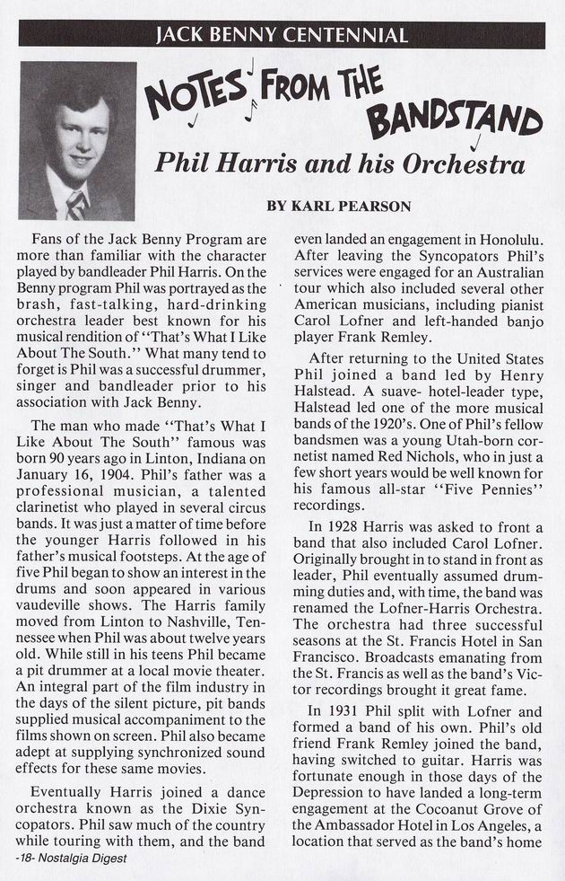 Phil Harris Singer